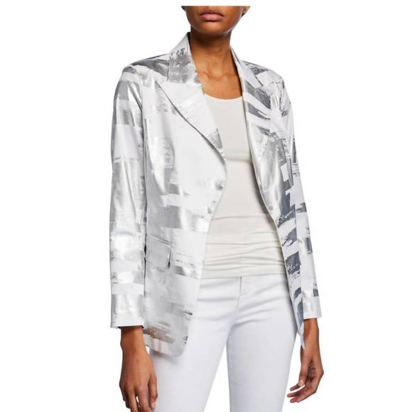 berek | Jackets & Coats | New Berek Silver Foil Jacket In White Silver ...